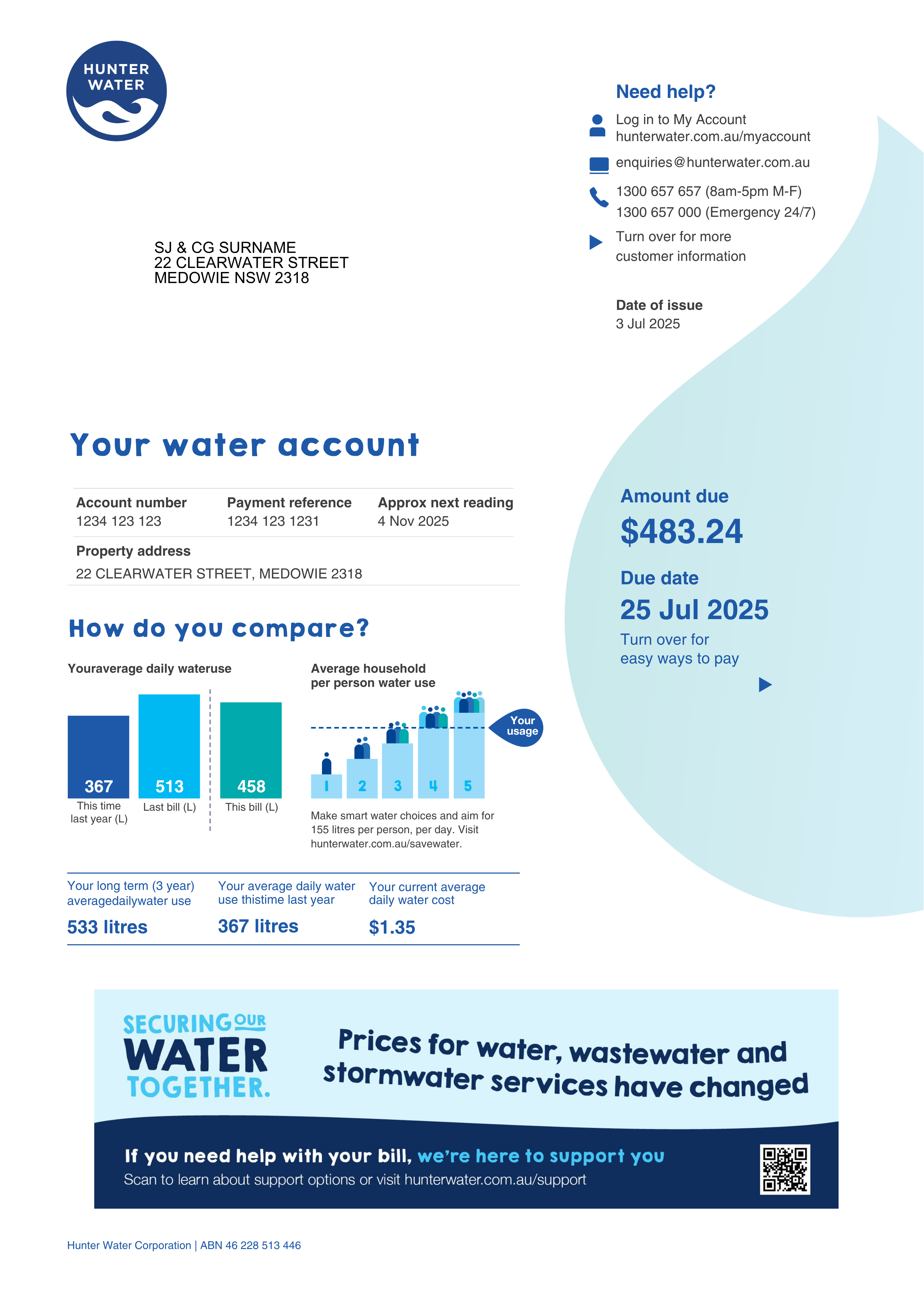 Your Hunter Water bill explained | Hunter Water