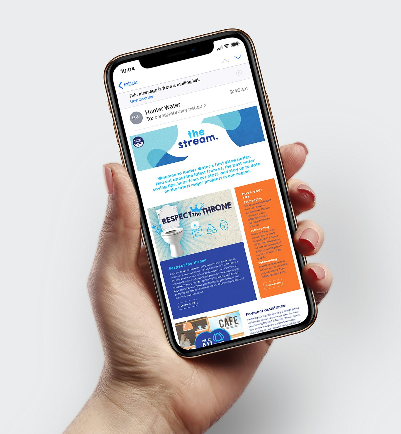 Sign up to The Stream | Hunter Water