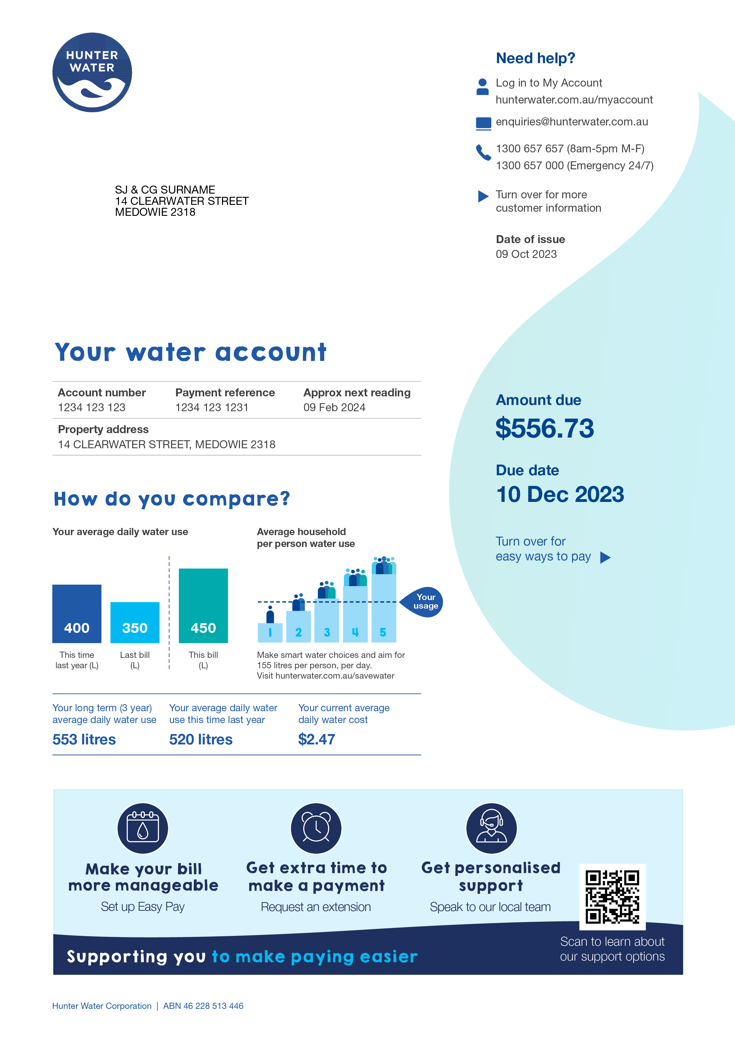 Hunter Water | Your Hunter Water bill explained